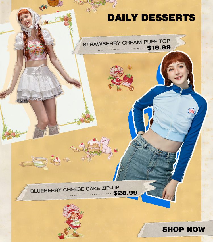 Strawberry Shortcake Clohting - Shirts&Accessories|Sweet Clothing For Girls